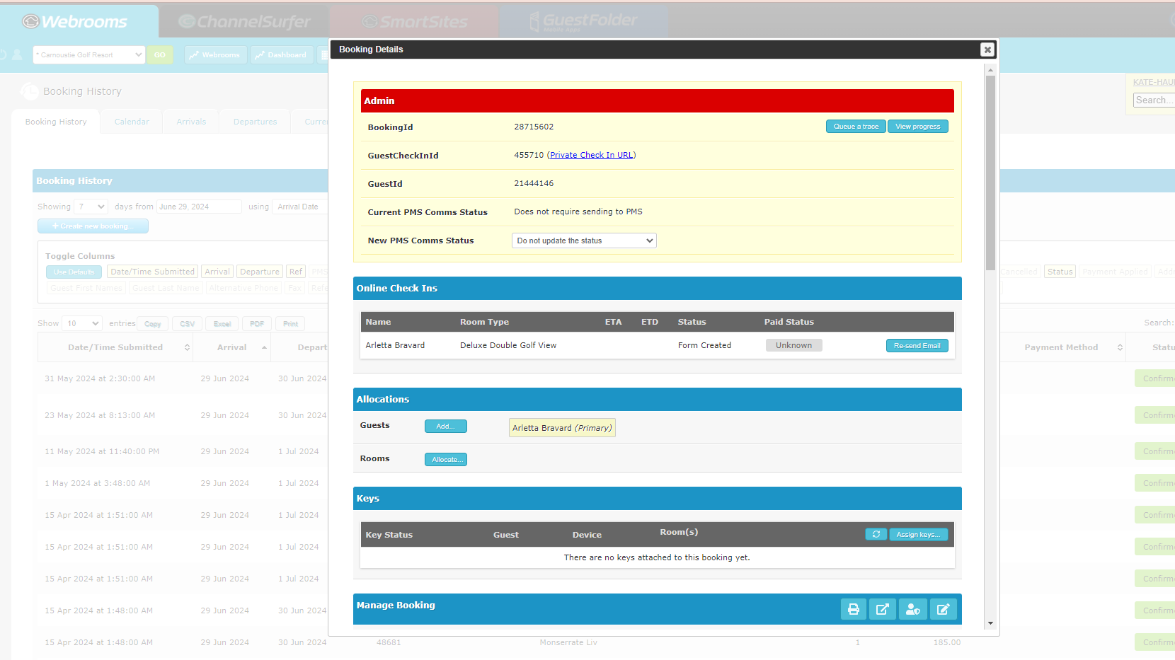 Testing Online Check in from Test PMS Data – Help Center